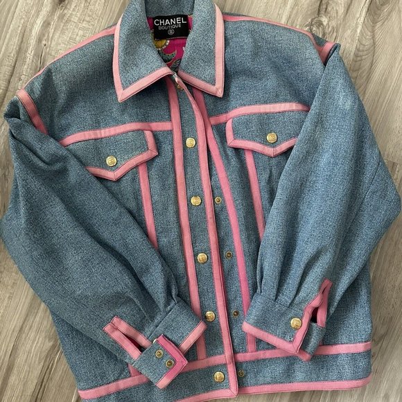 CHANEL | Jackets & Coats | 99s Chanel Vintage Denim Jacket | Poshmark